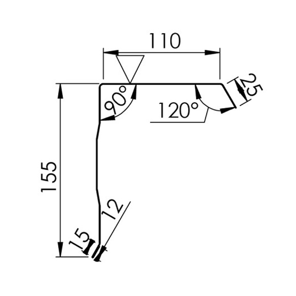 Bande de rive Bacacier Clipeo - 2,10 M - Graphite 7016