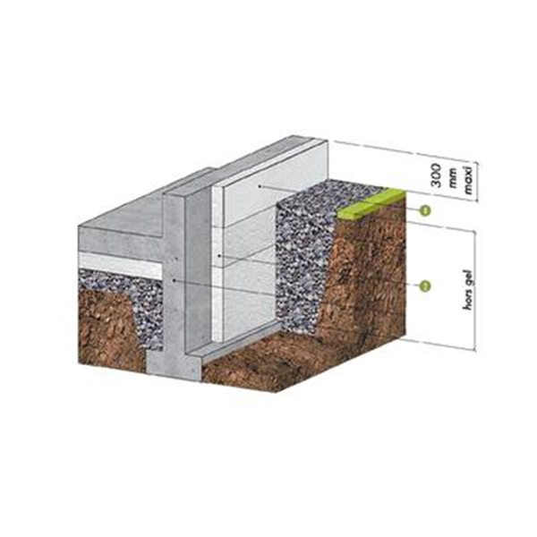 Panneau isolant PSE KTHERM Soubassement SE - 120/60 - 140 MM
