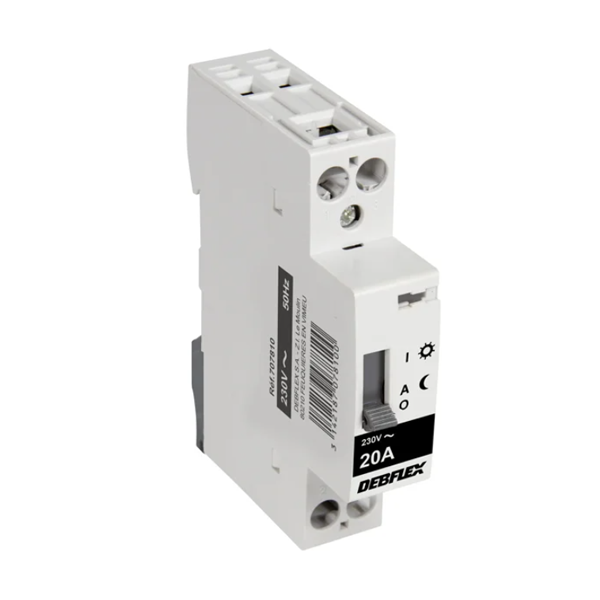 Contacteur jour nuit Intensité 20A Tension 230 V 1 module acier Gris