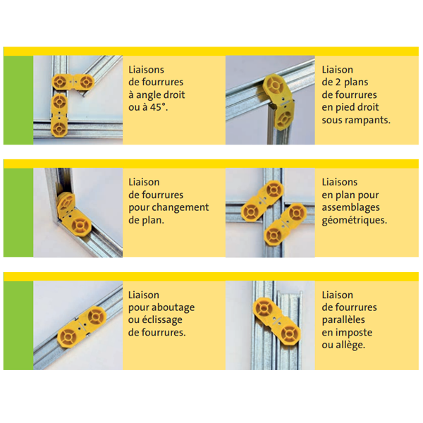 Raccord d'ossature métallique Isover Connector Optima - boîte de 25