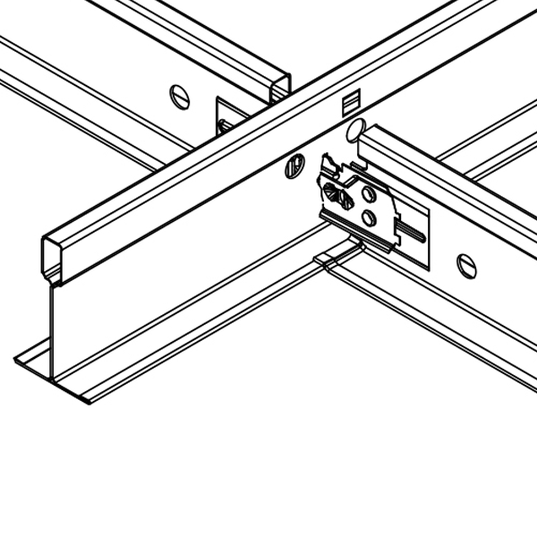 Porteur DX24 pour plafond suspendu en milieu humide - blanc - T24/38 - longueur 3700 mm