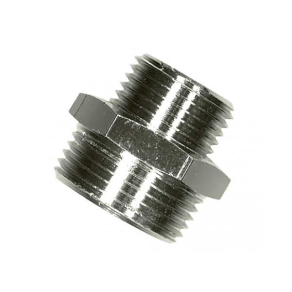 Mamelon double mâle réduit - M 15 x 21 - M 12 x 17 - À visser - Laiton chromé - Noyon & Thiebault