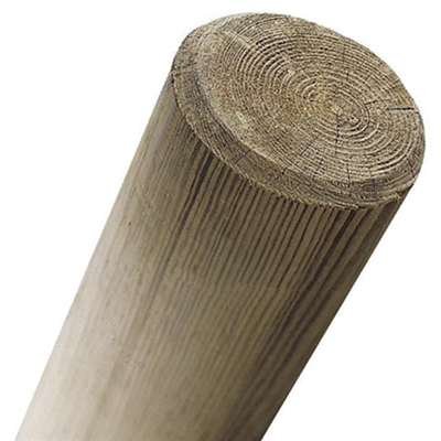 Rondin de bois fraisé en pin - traité classe 4 vert - 140 mm x 2,50M