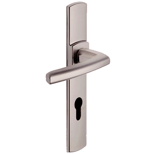 Ensemble poignée de porte clé en I Vachette Scult platine - 195 mm