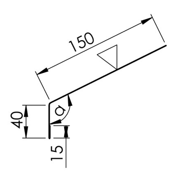 Bande d'égout toiture bac acier Clipeo Couverture - 2,10 M - Azuro