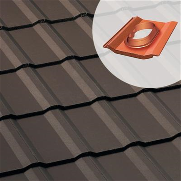 Tuile à douille béton pour système Durovent - Perspective - Brun - 42 x ...