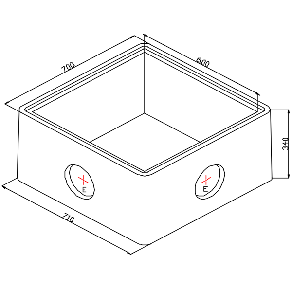 Rehausse RH60h35 pour regard d'eaux pluviales RC60 en béton - 60 x 60 x ...